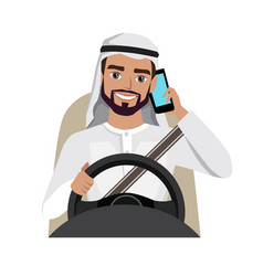 Man driving a car talking on the phone Royalty Free Vector