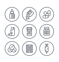 Drugs line icons Royalty Free Vector Image - VectorStock
