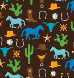Seamless cowboy pattern Royalty Free Vector Image