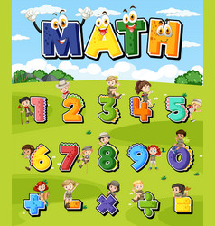 Boy holding number seven Royalty Free Vector Image