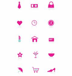 Pink icon set Royalty Free Vector Image - VectorStock