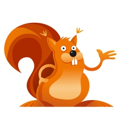 Cute animated fluffy squirrel and nut isolated Vector Image