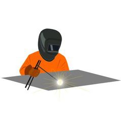 Welder and welding tools Royalty Free Vector Image