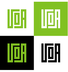 Letter uoa logo design template square shape Vector Image
