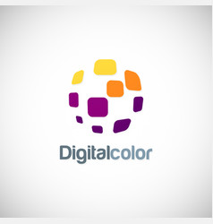 Square data technology logo Royalty Free Vector Image