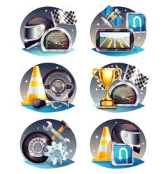 Racing icon set Royalty Free Vector Image - VectorStock