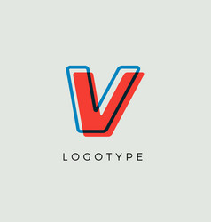 Open book letter v logo Royalty Free Vector Image