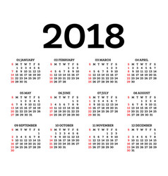 Calendar for 2017 2018 2019 2020 Royalty Free Vector Image
