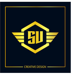 Initial letter sv logo template design Royalty Free Vector