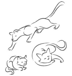 Outline cat Royalty Free Vector Image - VectorStock
