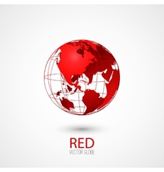 Red geometric world map Royalty Free Vector Image