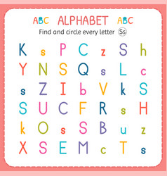 Find and circle every letter o worksheet for Vector Image