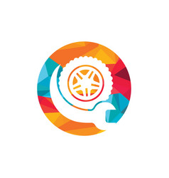 Tire repair shop logo design Royalty Free Vector Image