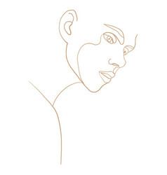 Continuous line drawing beauty woman face Vector Image