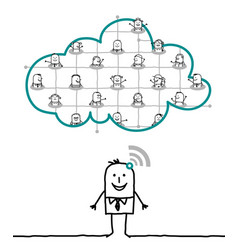 Cartoon characters and cloud - informations Vector Image