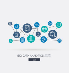 Process data analysis icon set in thin line style Vector Image