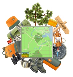Camping map Royalty Free Vector Image - VectorStock