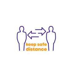 Social distancing icons set in thin line style Vector Image