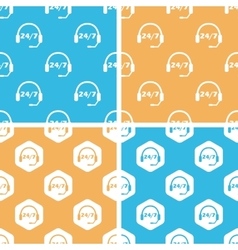 Support pattern set colored Royalty Free Vector Image