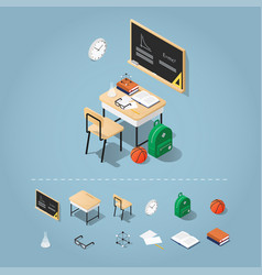 Isometric school grade Royalty Free Vector Image