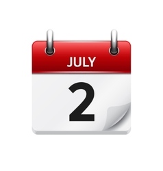 July 2 flat daily calendar icon date and Vector Image