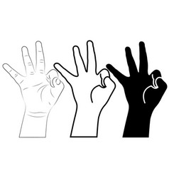 Fine im ok hand ring sign positive gesturing Vector Image