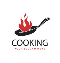 Flipping asian noodles in pan Royalty Free Vector Image