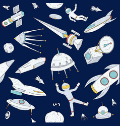 Childish seamless pattern hand drawn space Vector Image