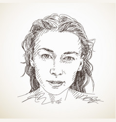 Hand drawn portrait salvador dali Royalty Free Vector Image