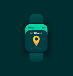 Arrival notice smartwatch interface template Vector Image