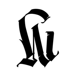 Letter s in gothic style alphabet symbol Vector Image