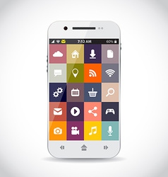 Flat phone white screen drawing Royalty Free Vector Image