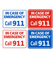 911 fire rescue police symbol sign isolate Vector Image