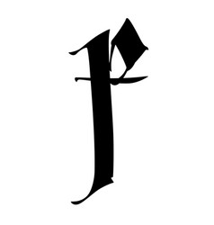 Letter p in the gothic style alphabet Royalty Free Vector