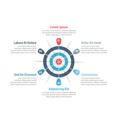 Six ladybugs on leaves with number 6 Royalty Free Vector