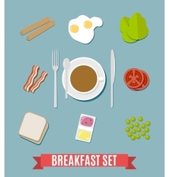 Set of different breakfast Royalty Free Vector Image