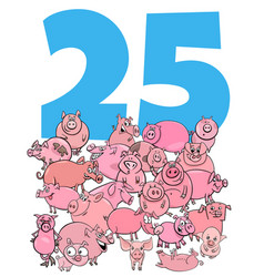 Number thirteen and cartoon dogs group Royalty Free Vector