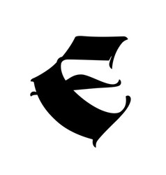 Letter e in gothic style alphabet symbol Vector Image