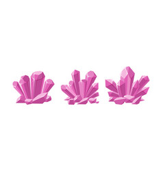 Pink crystal stones like amethyst quartz set Vector Image
