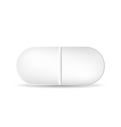 An oval pill or tablet isolated on the white Vector Image
