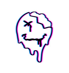 Acid smiley face psychedelic symbol of rave Vector Image