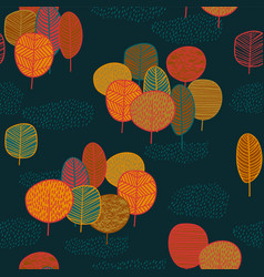 Abstract autumn seamless pattern with trees Vector Image
