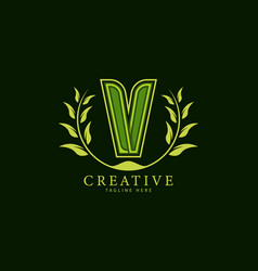 Letter v unique logo Royalty Free Vector Image