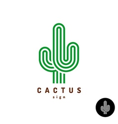 Cactus desert symbol arizona logo cactuses Vector Image