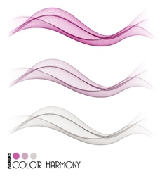Set of color curve lines design element Royalty Free Vector