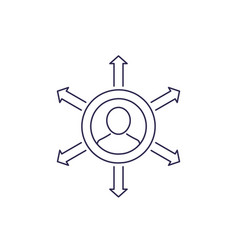 Positive impact icon line Royalty Free Vector Image