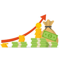 Income growth chart banking services financial Vector Image