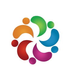 Teamwork flower with leafs logo Royalty Free Vector Image