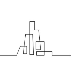 Abstract architecture as continuous lines drawing Vector Image