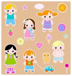 Children set Royalty Free Vector Image - VectorStock